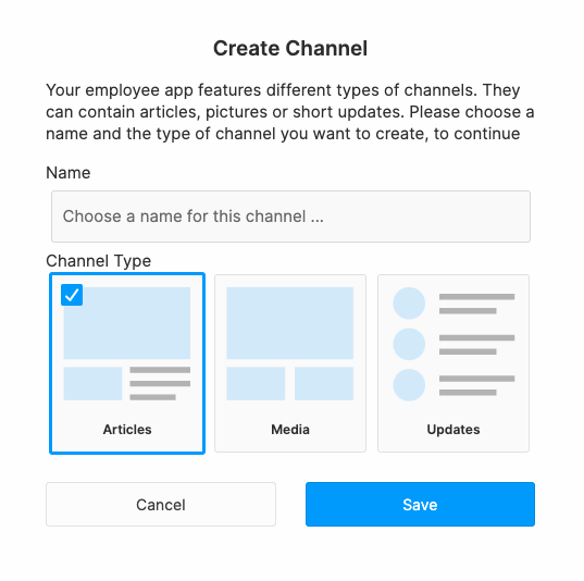 Creating a Channel – Staffbase Support Portal