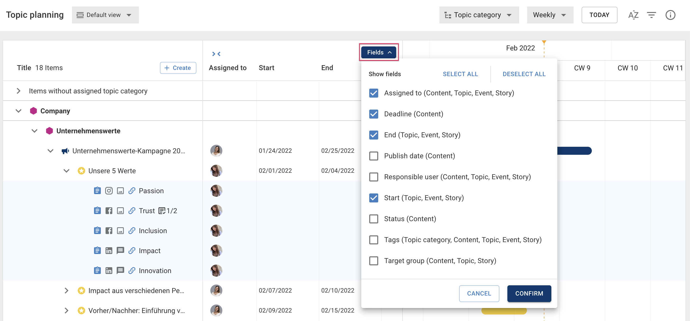 How to create own views in the topic planning of Communications Control ...