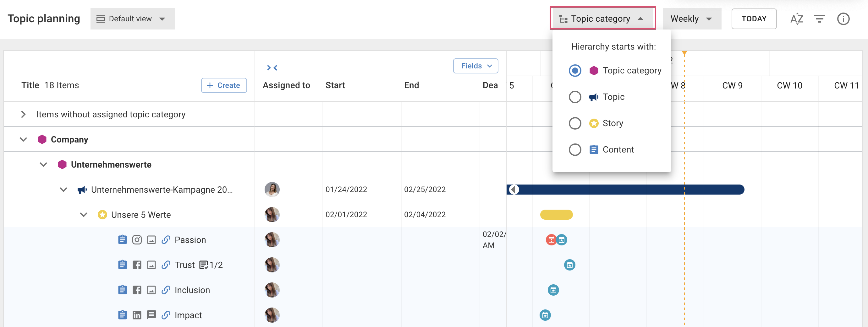 How to create own views in the topic planning of Communications Control ...