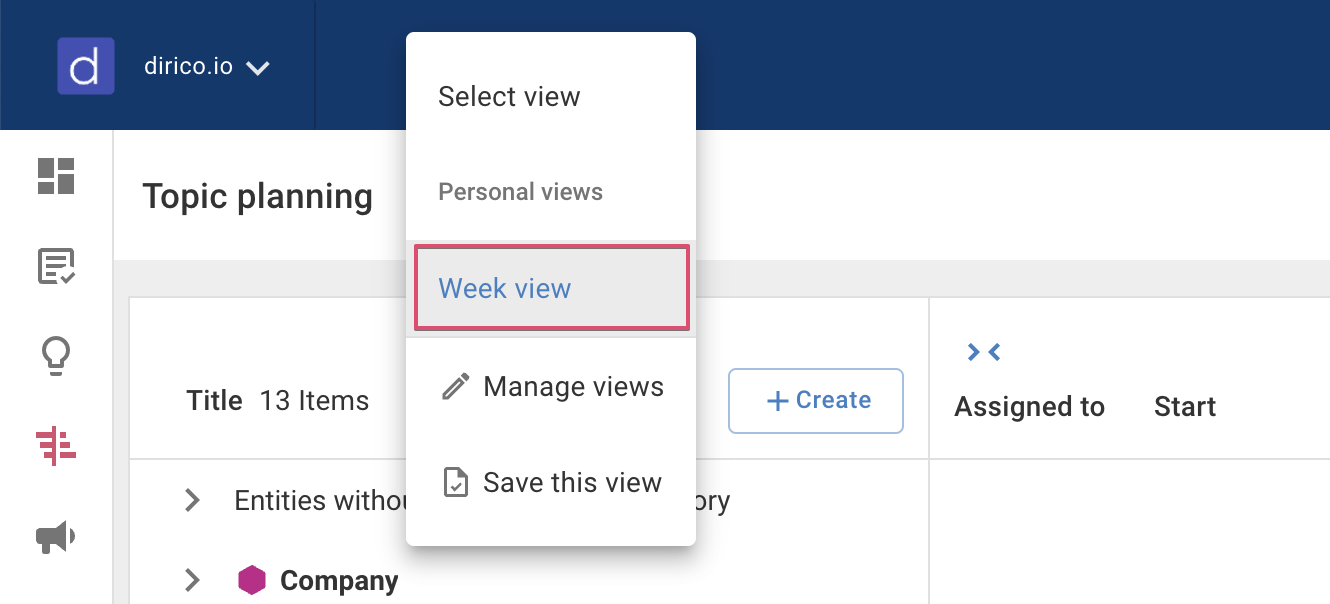 How to create own views in the topic planning of Communications Control ...