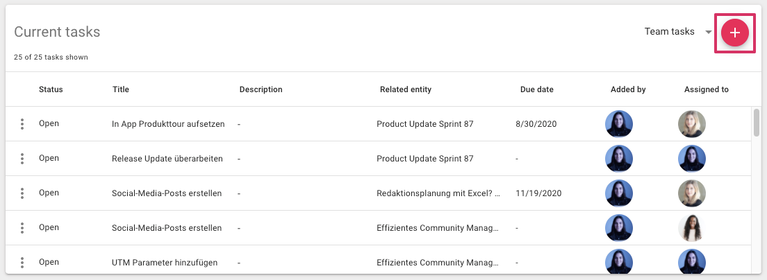 How to create tasks in Communications Control – Staffbase Support Portal