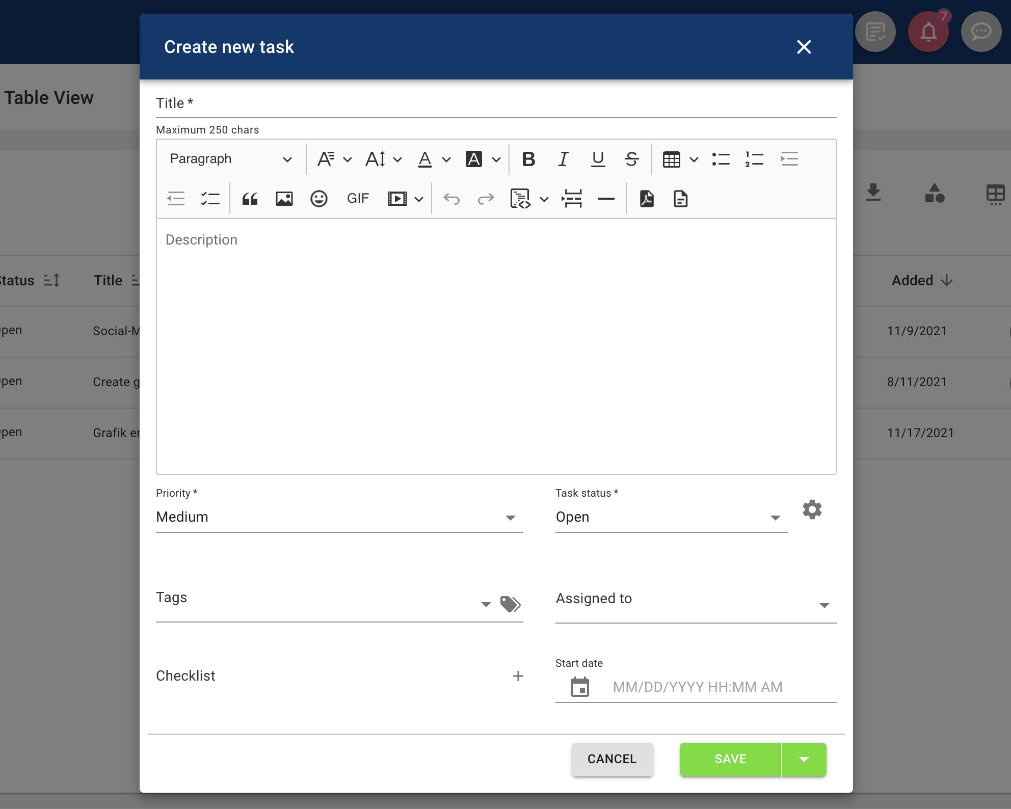 How to create tasks in Communications Control – Staffbase Support Portal