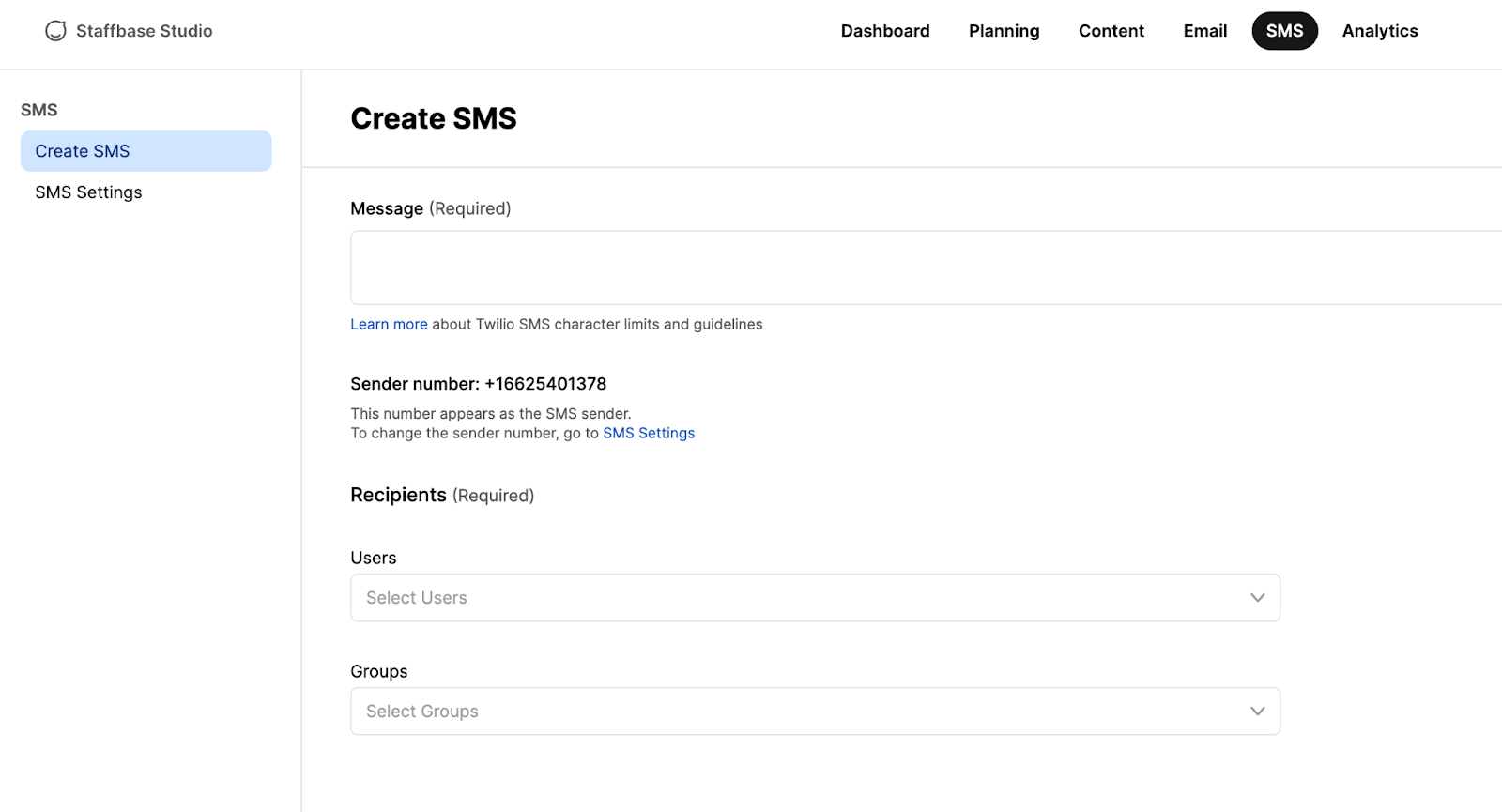 Creating and Sending SMS Messages – Staffbase Support Portal