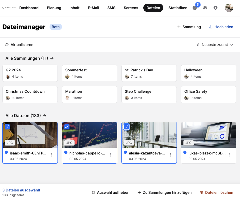 Dateien mit dem Dateimanager zentral verwalten – Staffbase Support Portal