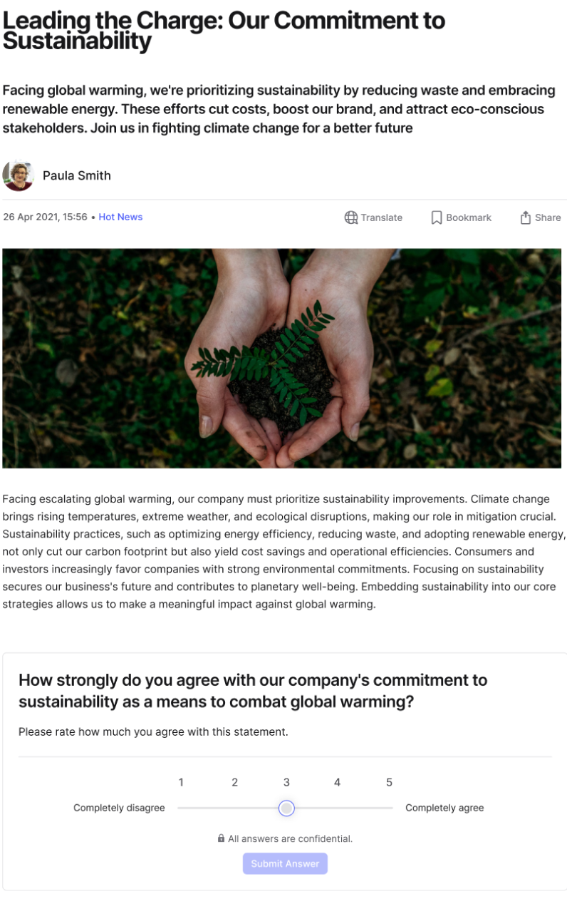 Using Alignment Surveys for Campaigns – Staffbase Support Portal