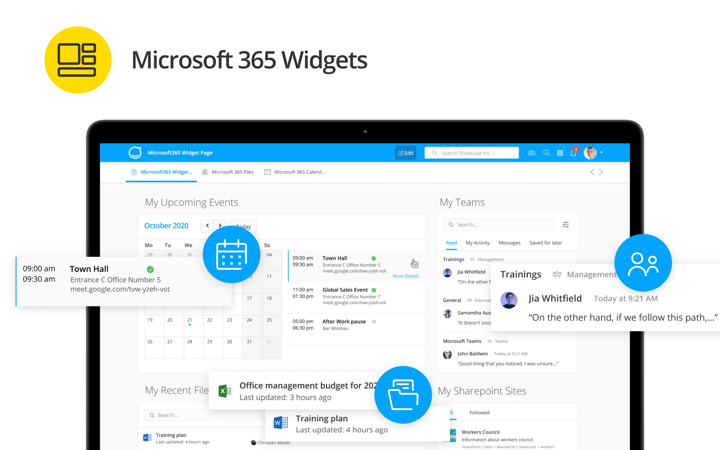 Overview of Microsoft 365 Widgets – Staffbase Support Portal