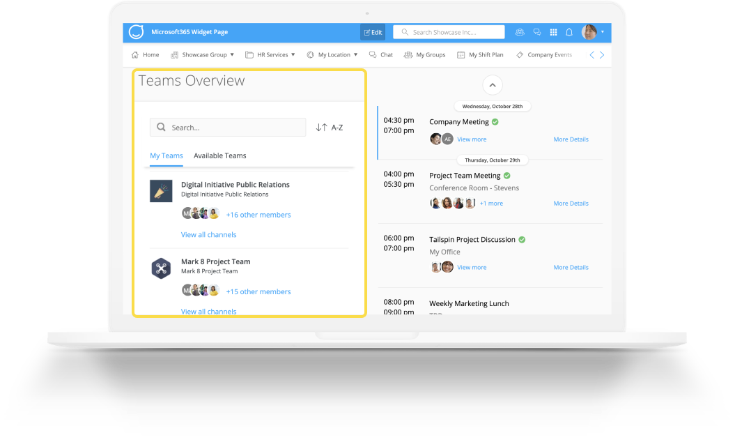 Overview of Microsoft 365 Widgets – Staffbase