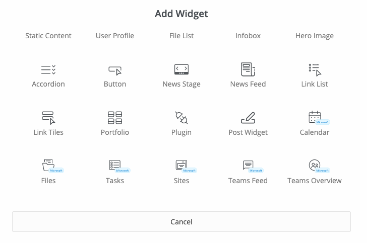 Overview of Microsoft 365 Widgets – Staffbase