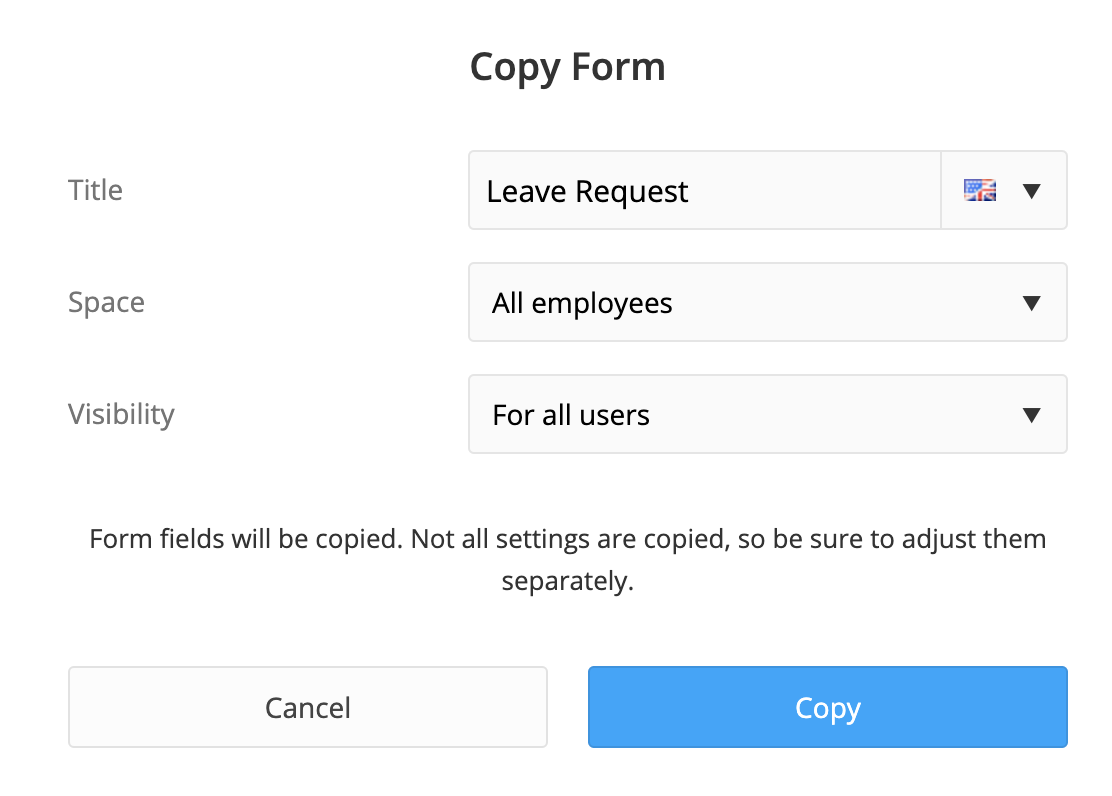 Copying a Form – Staffbase Support Portal